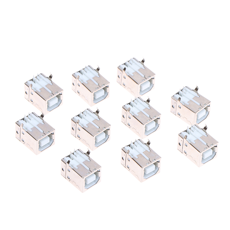 Refreshing 10Pcs USB B Type Female Socket Connector 90 Degrees For ...