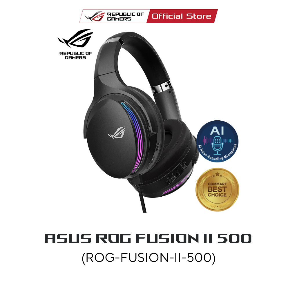 ASUS ROG FUSION II 500 RGB gaming headset with high resolution ESS 9280 ...
