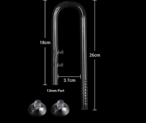 Aquarium Glass Lily Poppy Voilet Inflow Outflow Pipe For Planted Fish ...