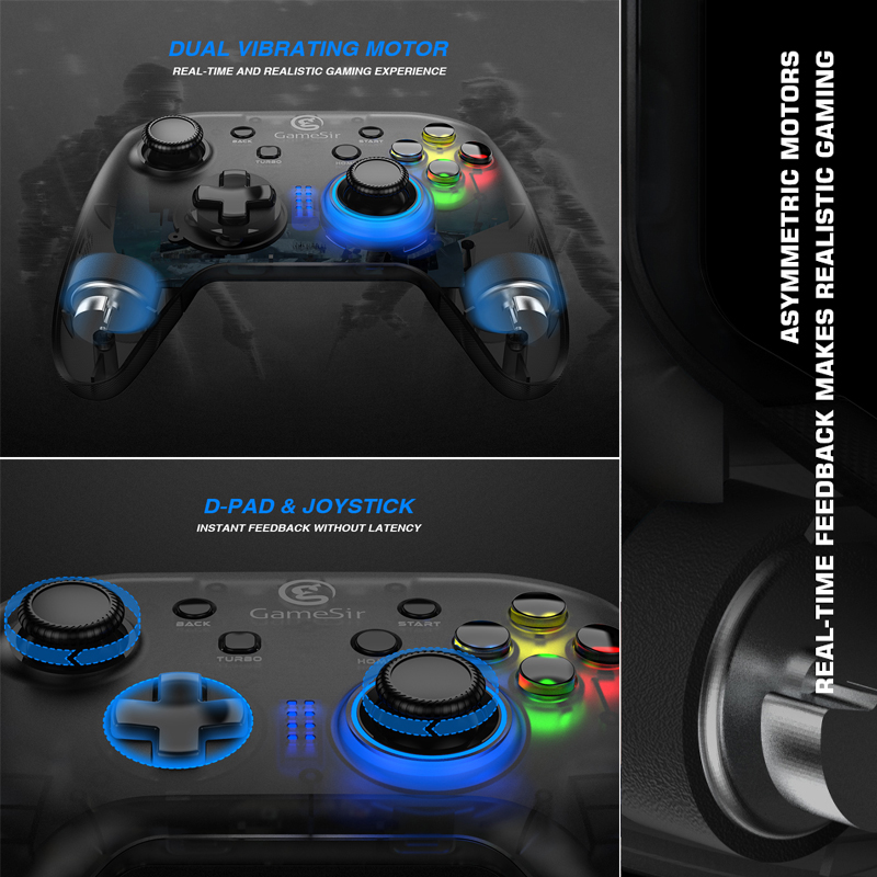 จอย คอนโทรลเลอร์ จอยสติ๊กGameSir T4 Pro Bluetooth 2.4 GHz Wireless Game Controller Joystick ...