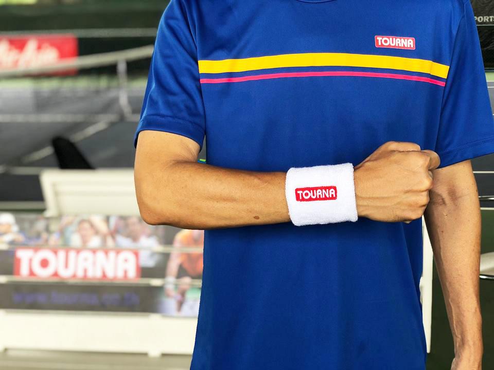 Tourna Logo Wristband สายลัดข้อมือผ้า cotton TOURNA สีขาว แพ็คคู่ ...