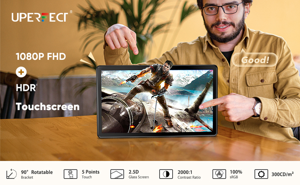 UPERFECT【Local delivery】Touch Screen Portable Monitor 1920x1080P ...