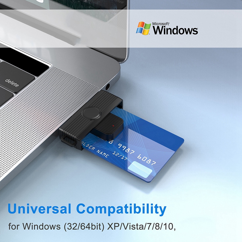 USB 2.0 Smart Card Reader Bank Card SIM CAC Cardreaders ID Card Reader ...