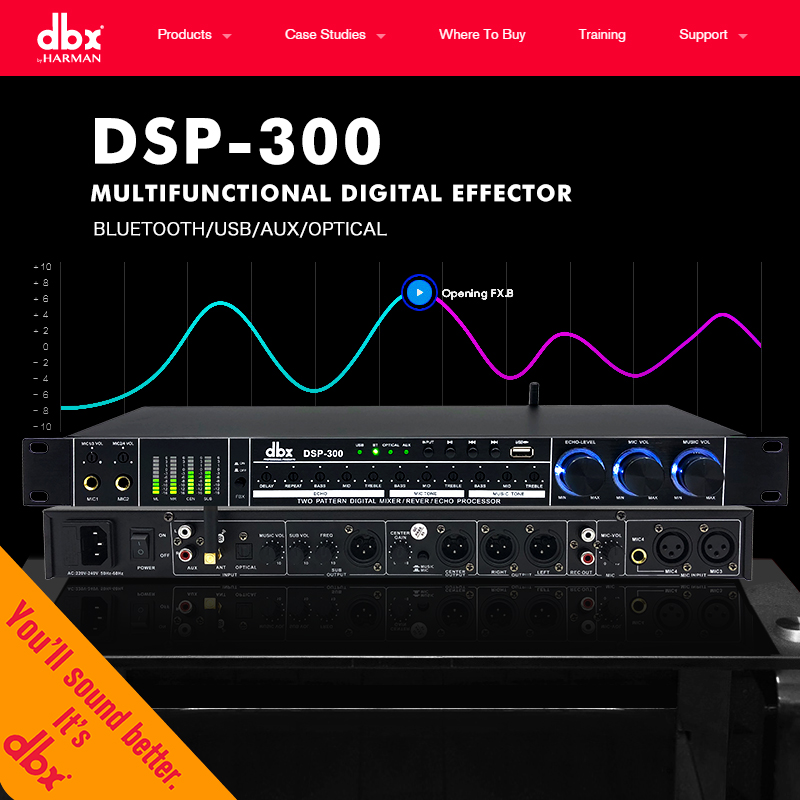 DBX DSP-300 เอฟเฟคไมค์ร้อง เครื่องปรับเอฟเฟคเสียงร้อง ป้องกันการหอนด้วย ...