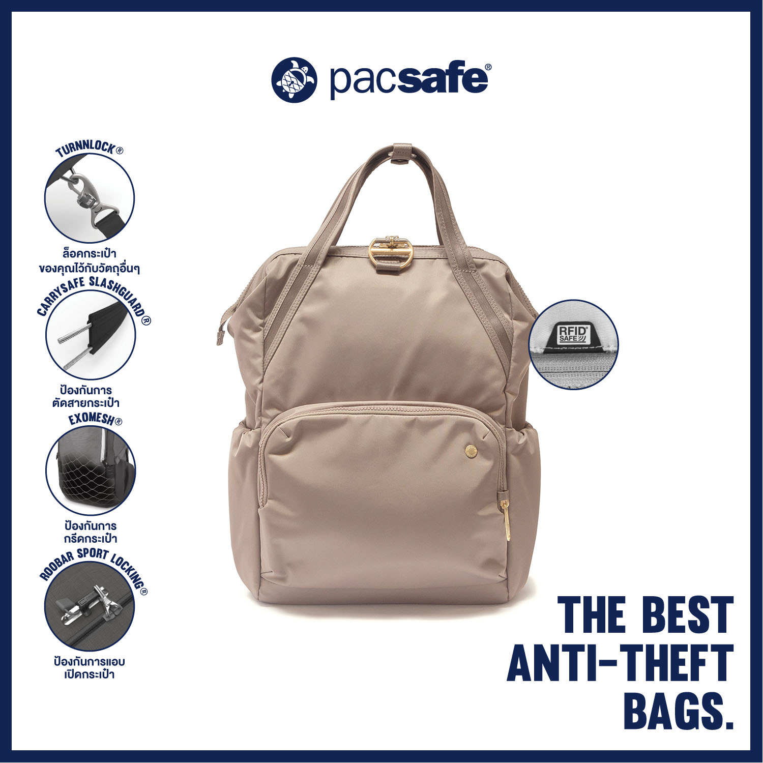 Pacsafe Slingsafe LX400 Anti-Theft Backpack - กระเป๋าดี - ThaiPick