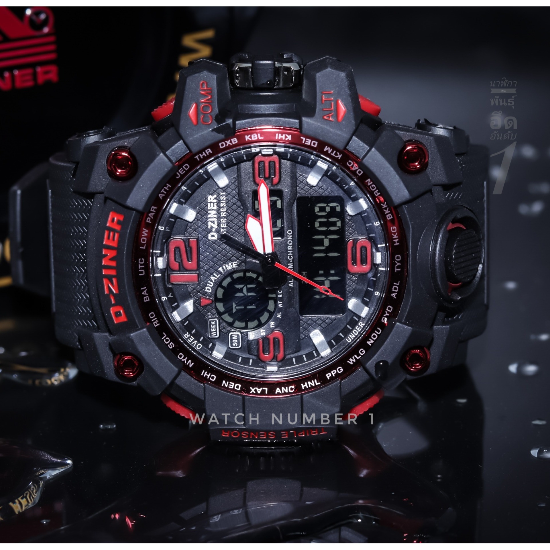 DZ-03 นาฬิกาข้อมือผู้ชายแบรนด์D-ZINER นาฬิกาผู้ชาย สไตล์ สปอร์ต สองระบบ ...