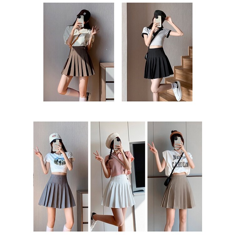 XS-3XL 7ส กระโปรงทรงแคบ มีชับใน กระโปรงจีบรอ กระโปรงทรงเอ นักเรียน กระโปรงสั้น กระโปรงเทนนิส JK ...