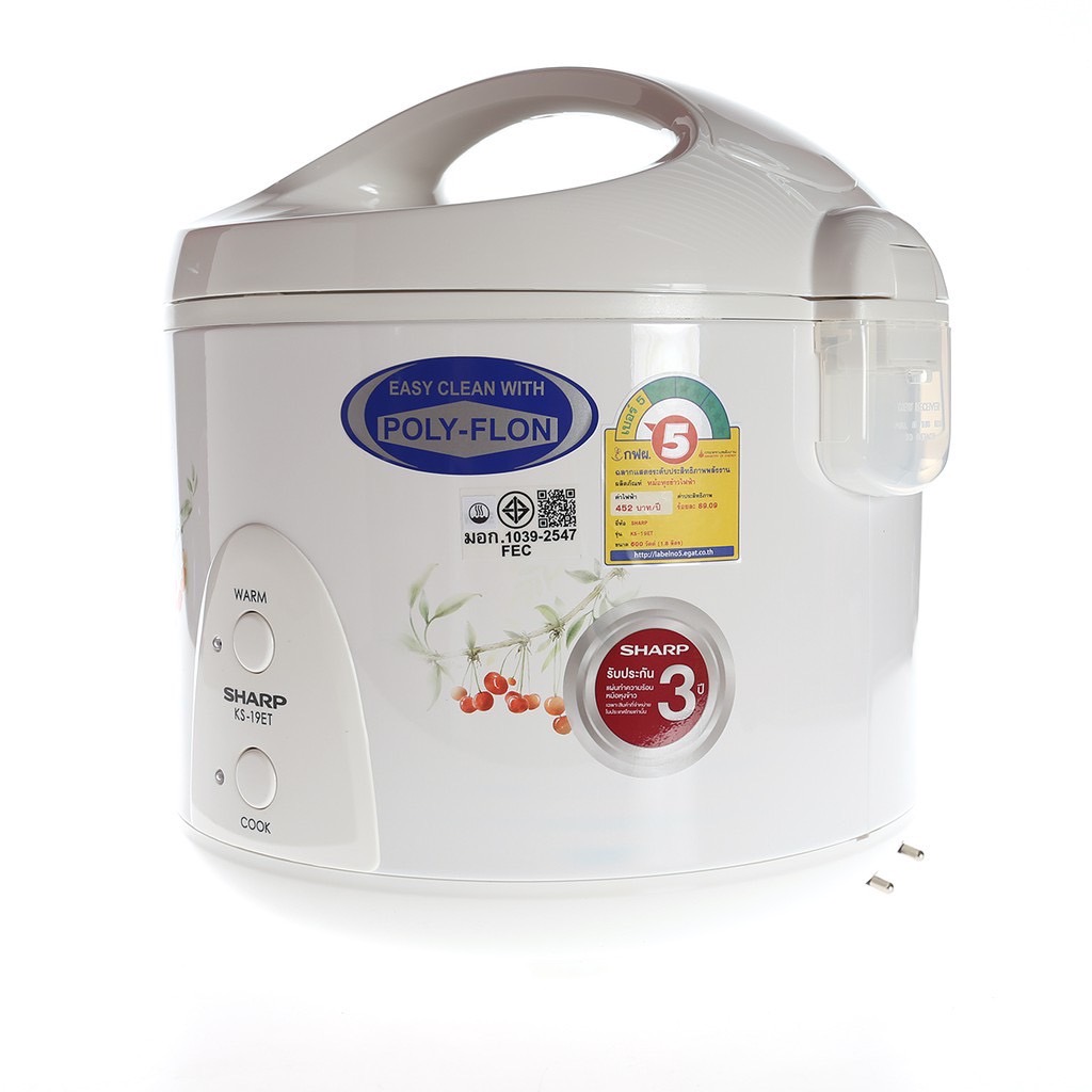 ถูกสุด หม้อหุงข้าว อุ่นทิพย์ POLY-FLON ขนาด 1.8 ลิตร รุ่น KS-19ET (คละ ...