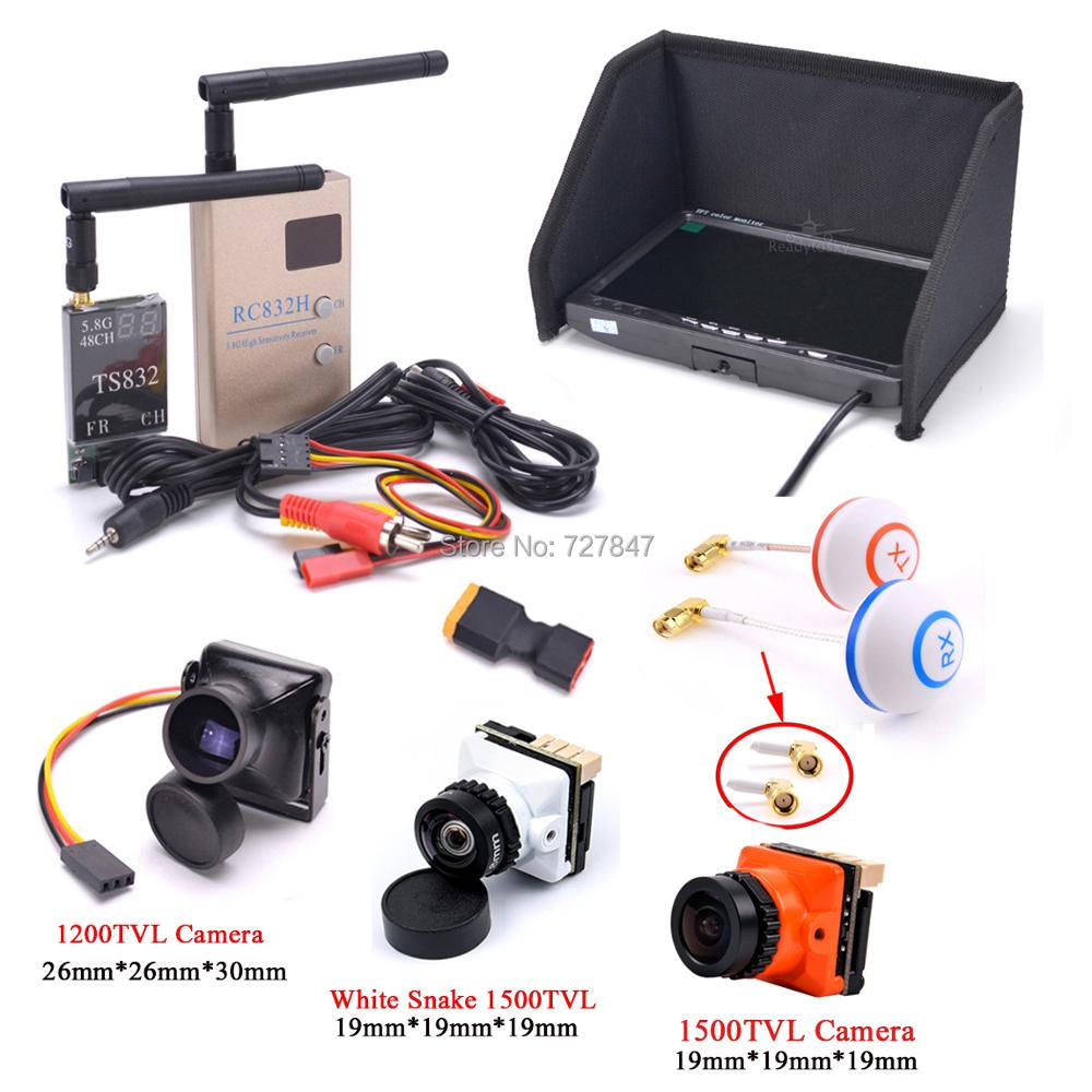 FPV Kit Combo System 1200TVL 1500TVL Camera + 5.8Ghz 600mw 48CH TS832 ...