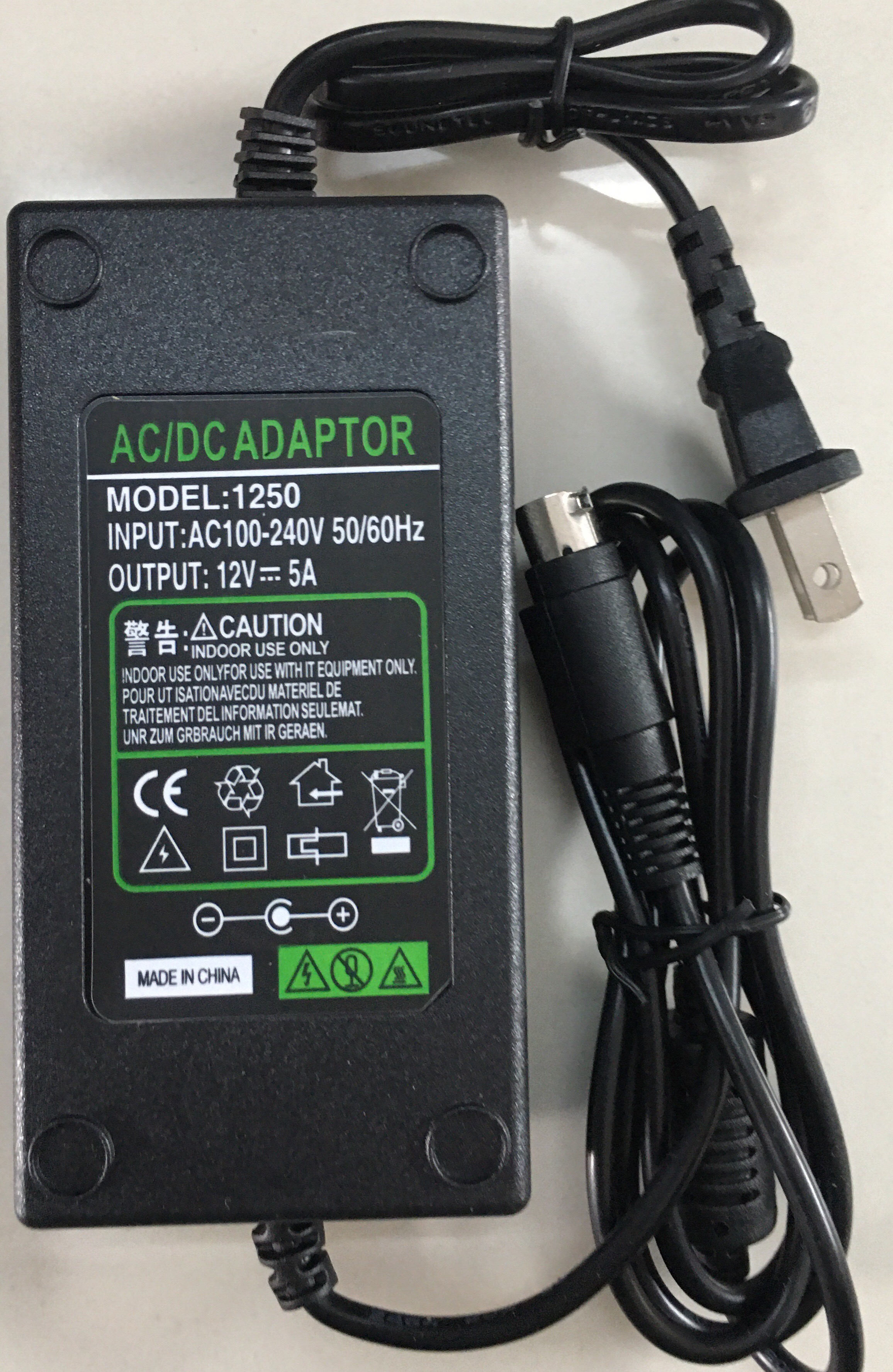 Adapter 12V/5A (4 Pin) Input : 100-240V ~ 50/60Hz - Output : 12V / 5A ...