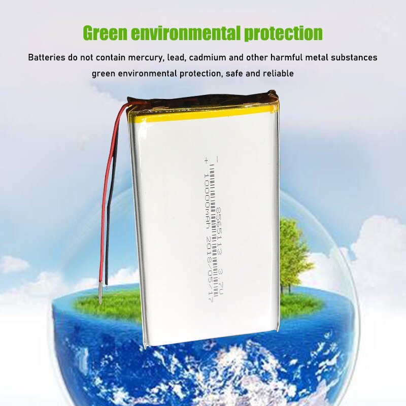 10000mAh 3.7V 8565113 แบตเตอรี่ลิเธียม Li-Polymer แบตเตอรี่ Li-Ion Li ...