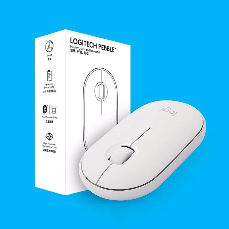 เมาส์ไร้สาย เมาส์Logitech PEBBLE Wireless Bluetooth Mouse Business ...