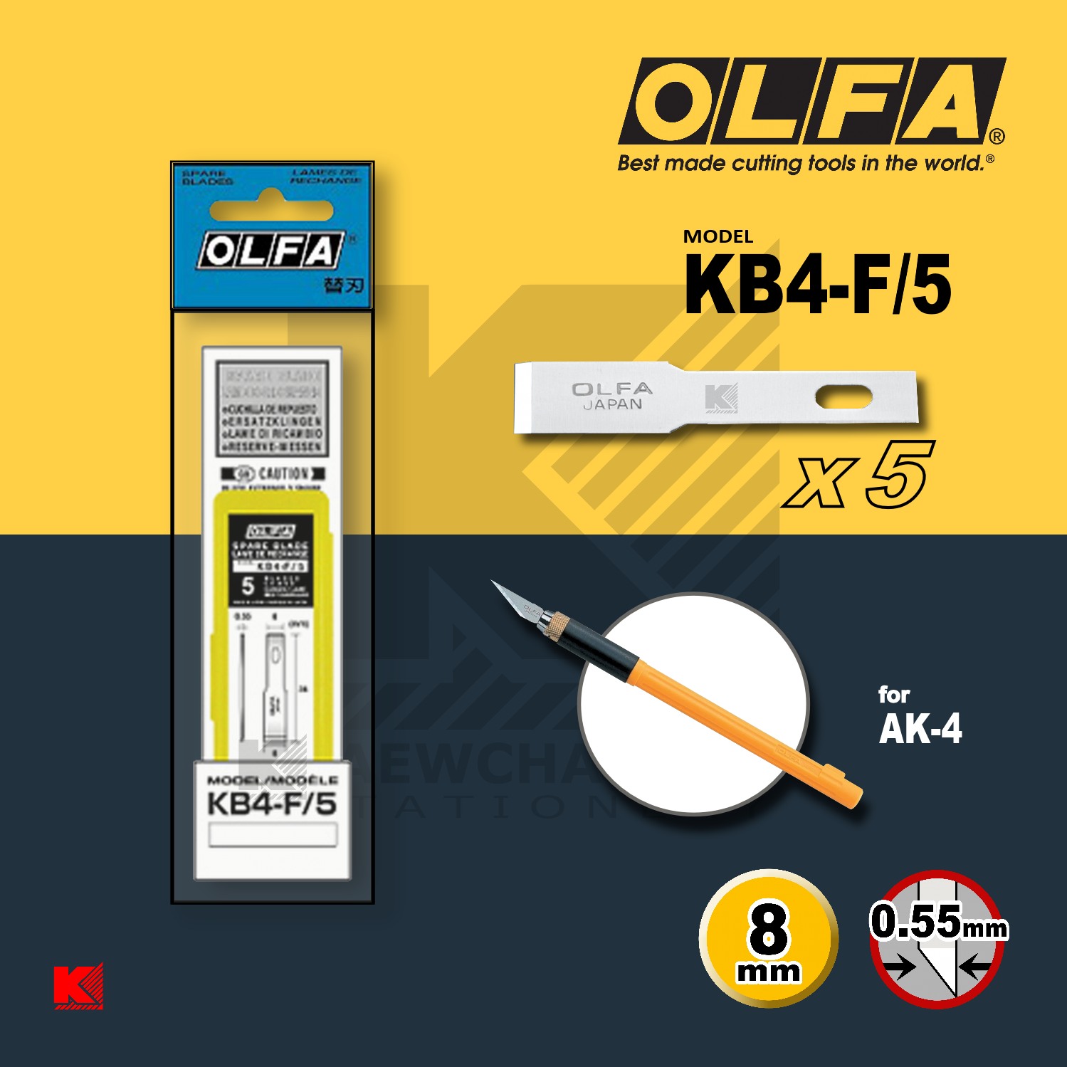 ใบมีดคัตเตอร์ OLFA รุ่น KB4-F/5 สำหรับรุ่น AK-4 | Lazada.co.th