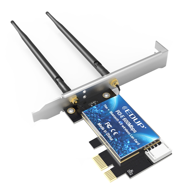 EDUP PCI-E 600Mbps WiFi Card Bluetooth 4.0 Adapter 2.4GHz/5GHz Dual ...