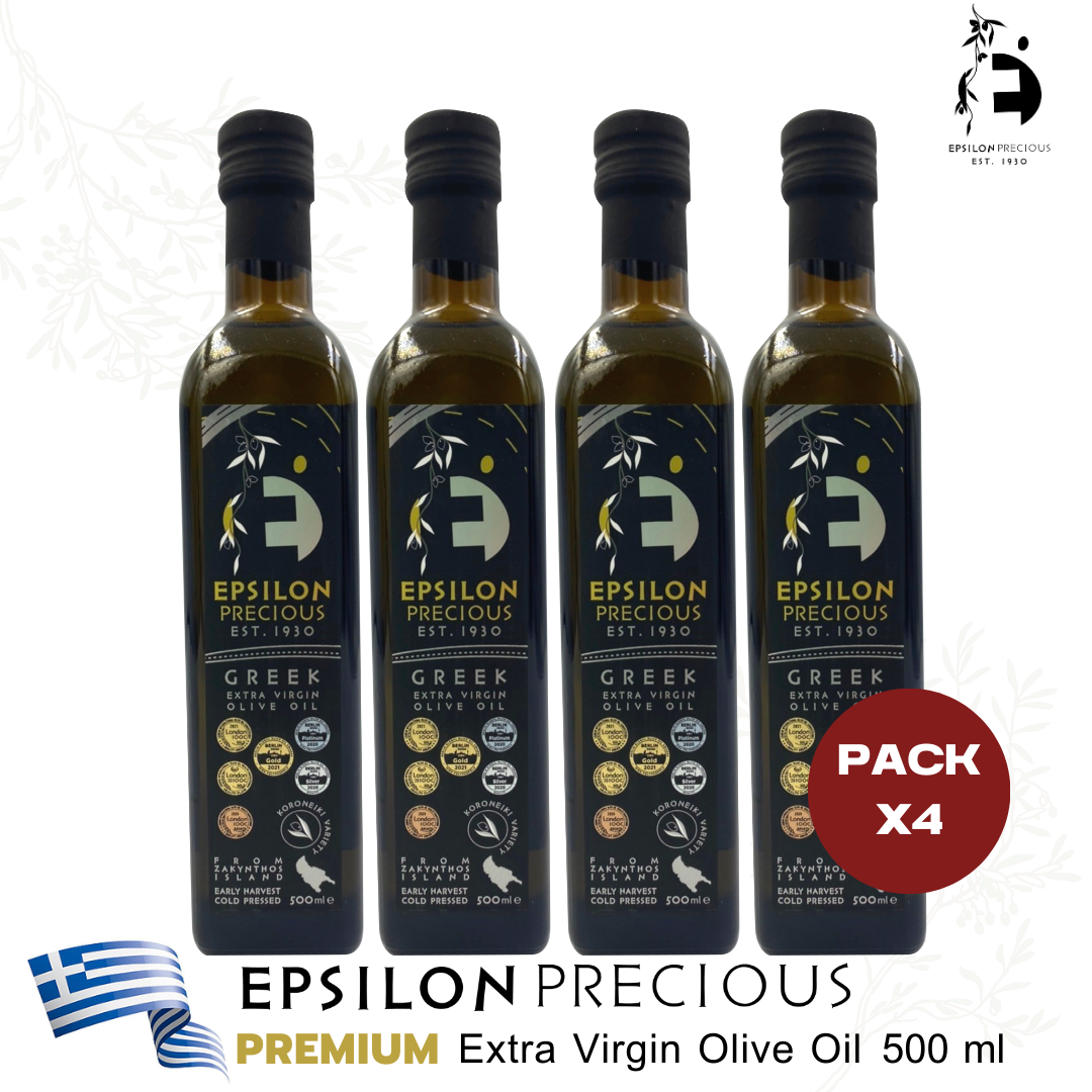 [PackX4] Epsilon Precious PREMIUM Extra Virgin Olive Oil 500ml - Bottle ...