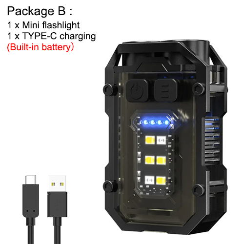 Asafee V327 800LM EDC Mini Flashlight Waterproof Torch 8 Modes Red Blue ...