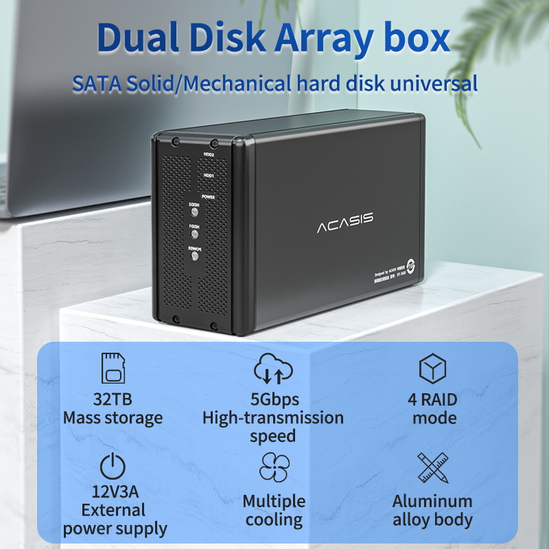 Acasis ดิสก์อาร์เรย์สก์ท็อป 3.5 นิ้วฮาร์ดดิสก์มือถือกล่อง RAID อาร์เรย์ ...
