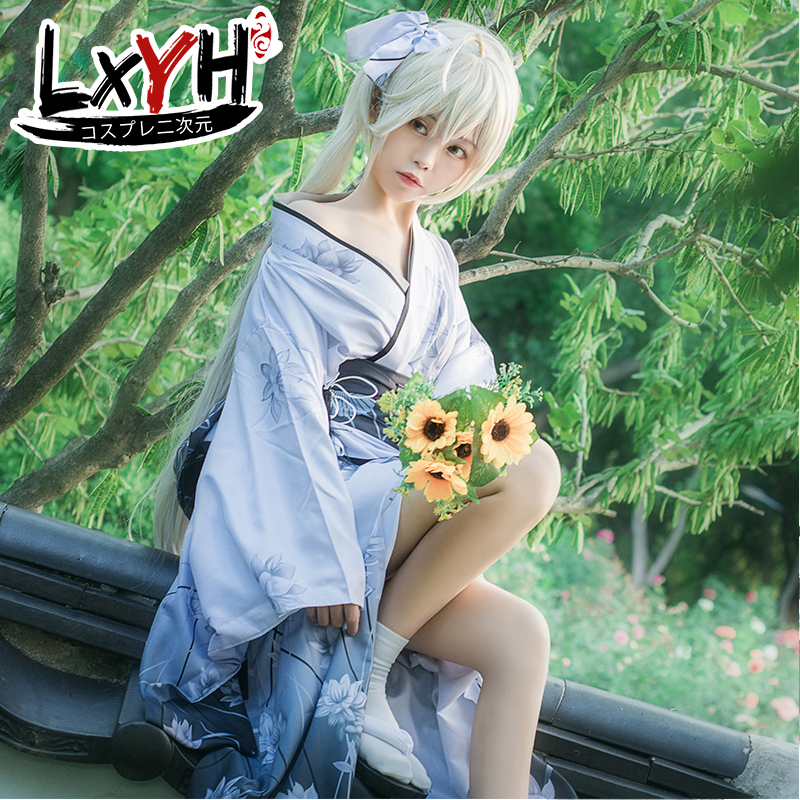 [LXYH- COSER KING] Kasugano Sora ญี่ปุ่น Cos สีขาว Kimono COSPLAY หญิง ...