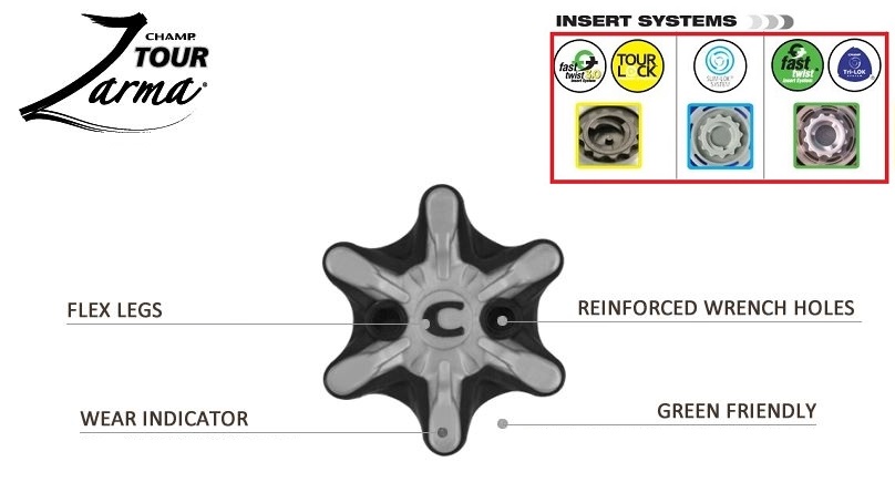 ปุ่มรองเท้ากอล์ฟ Champ Golf Spikes Zarma Tour Slim-Lok SoftSpikes เข้า ...