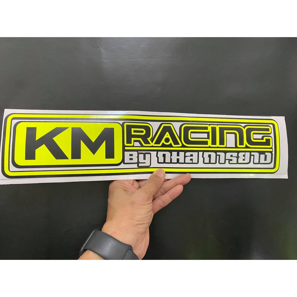สติ๊กเกอร์ KM Racing สะท้อนแสง 3M กมลการยาง km racing 9x38เซน - NOOM ...