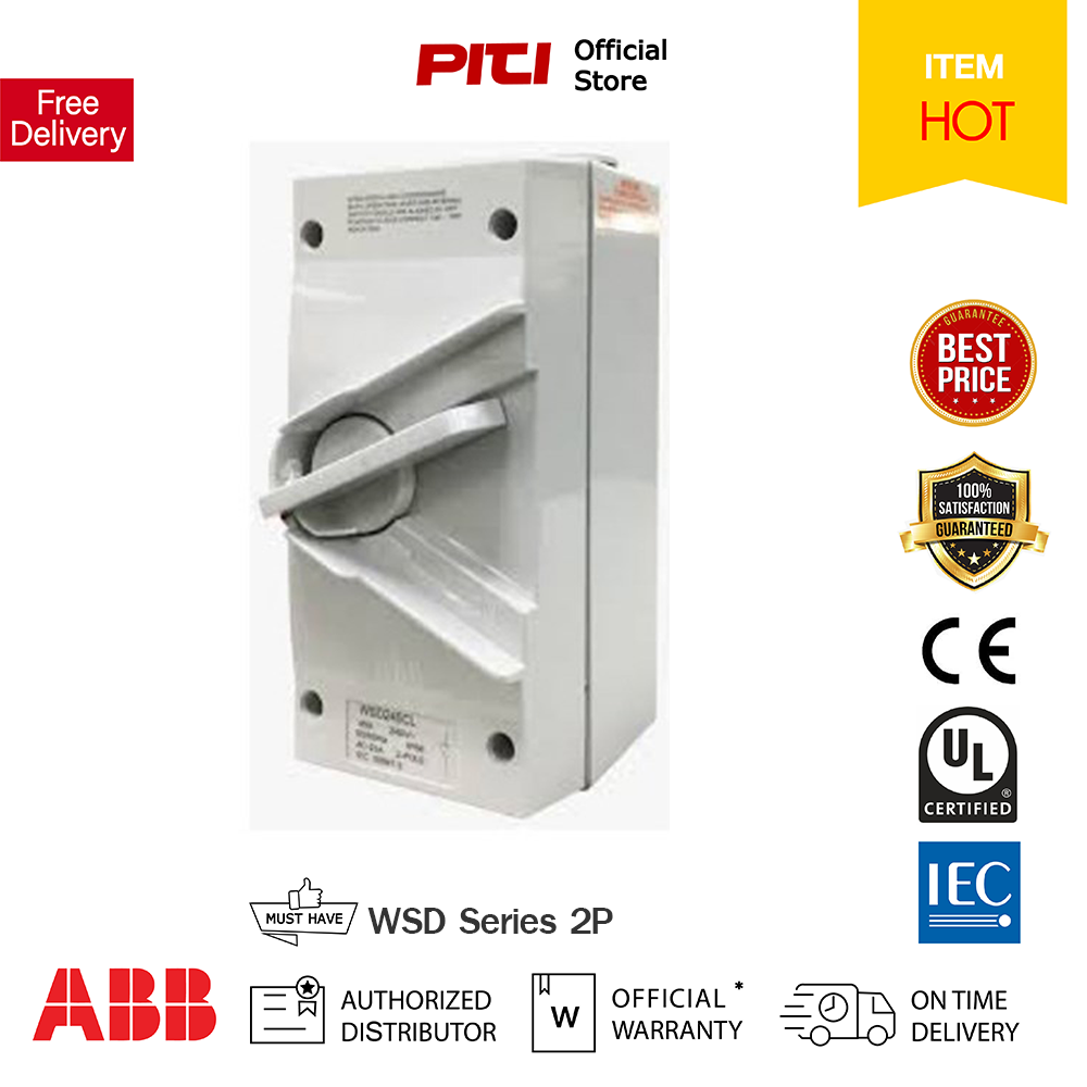 ABB WSD232CL 32A 2P Safety Switch WSD 1เฟส 2สาย (1Phase, 2Poles) เซฟตี้สวิทช์ | Lazada.co.th