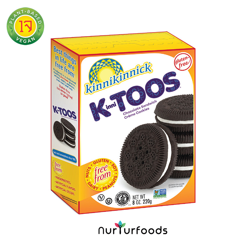 Kinnikinnick Gluten Free KINNITOOS Chocolate Sandwich Creme Cookies ...