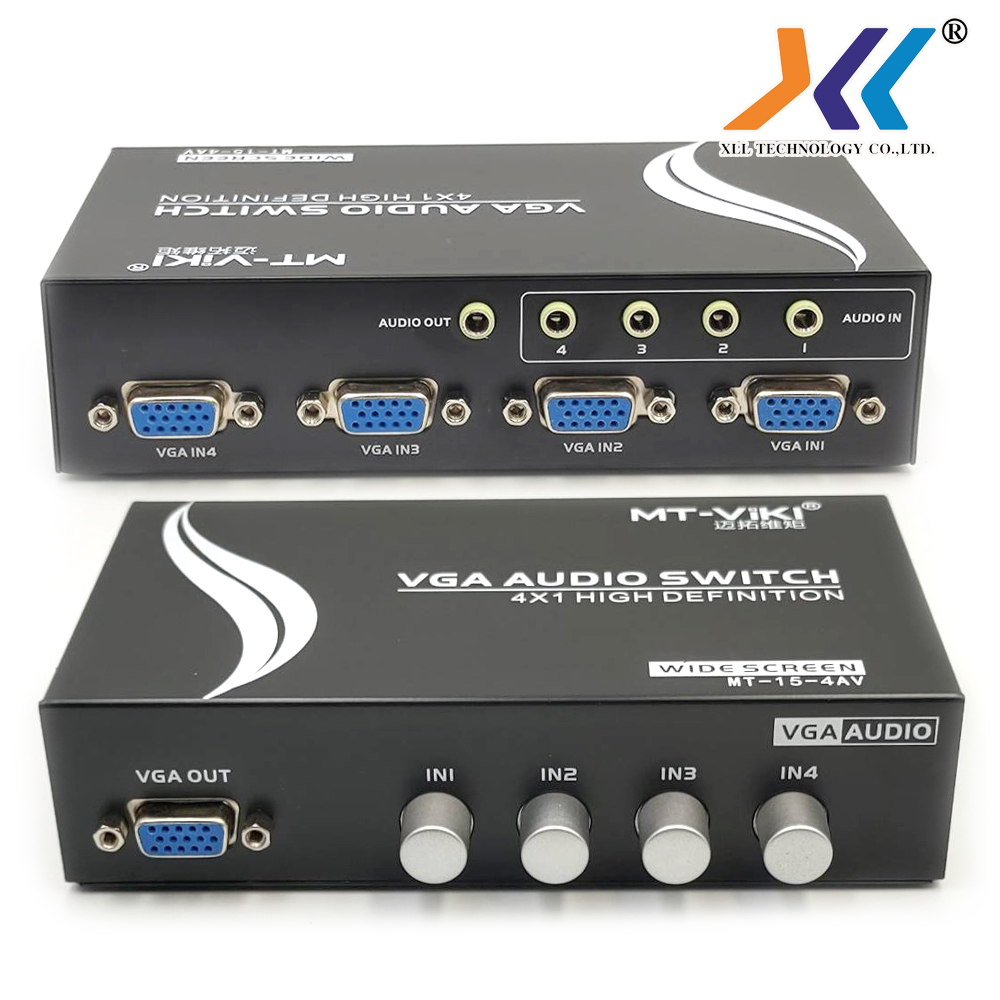 VGA SWITCH IN 4 OUT 1 Audio เครื่องสลับสัญญาณ VGA Audio เข้า 4 ออก 1 ...