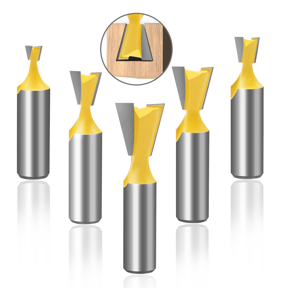 5pcs 12mm Shank 1/2 Dovetail Joint Router Bits Set 14 Degree ...
