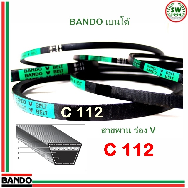 สายพาน V-BELT BANDO ร่อง B #B 24 B24 ราคาต่อ 2 เส้น - HOMEANDFAC CO ...