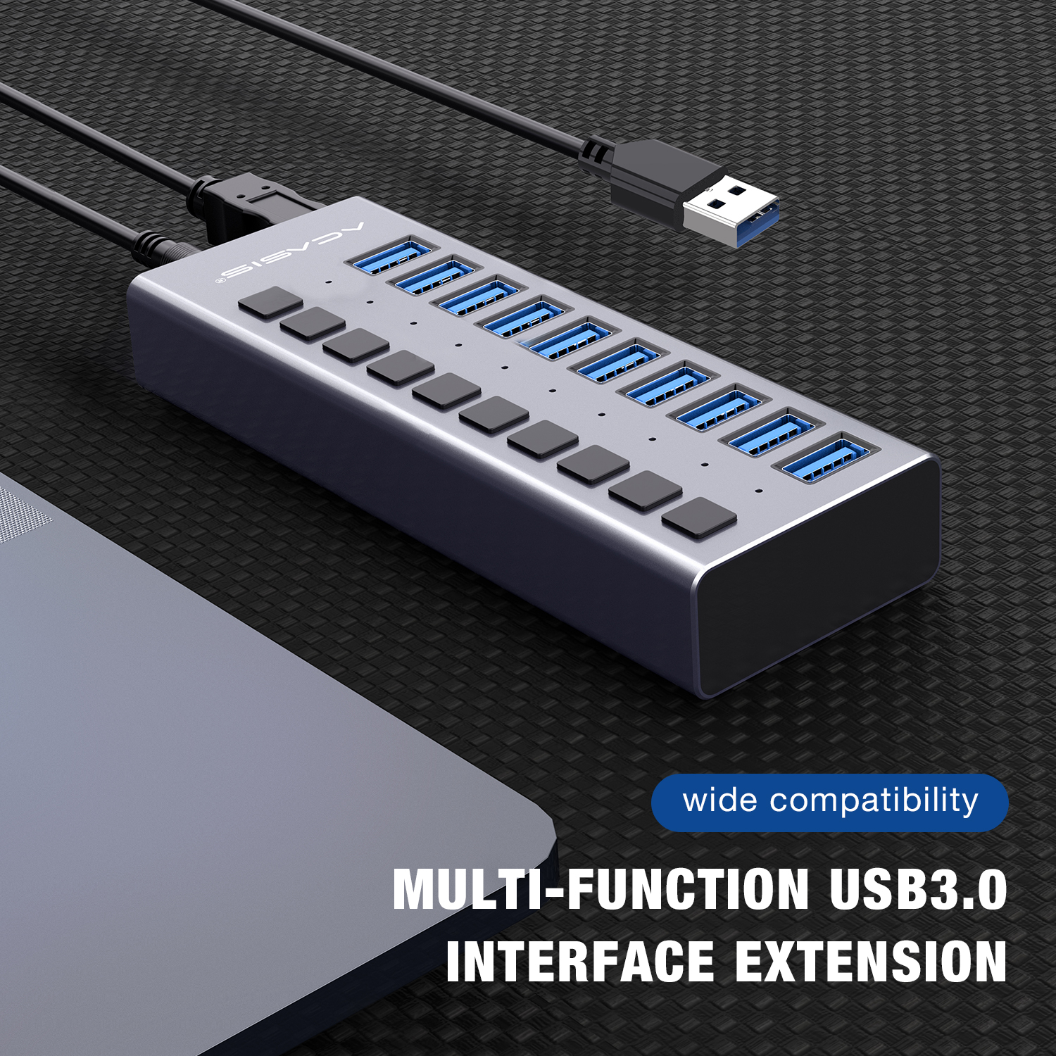 ACASIS 710 Port USB 3.0 HUB Support BC1.2 Charging with 12V Power ...