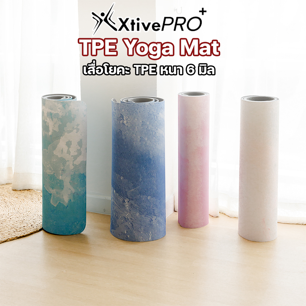 XtivePRO เสื่อโยคะ TPE หนา 6 มิล ขนาด 68 x 183 cm ลายหินอ่อน มี 4 สี กันน้ำ กันลื่น ทำความสะอาด ...