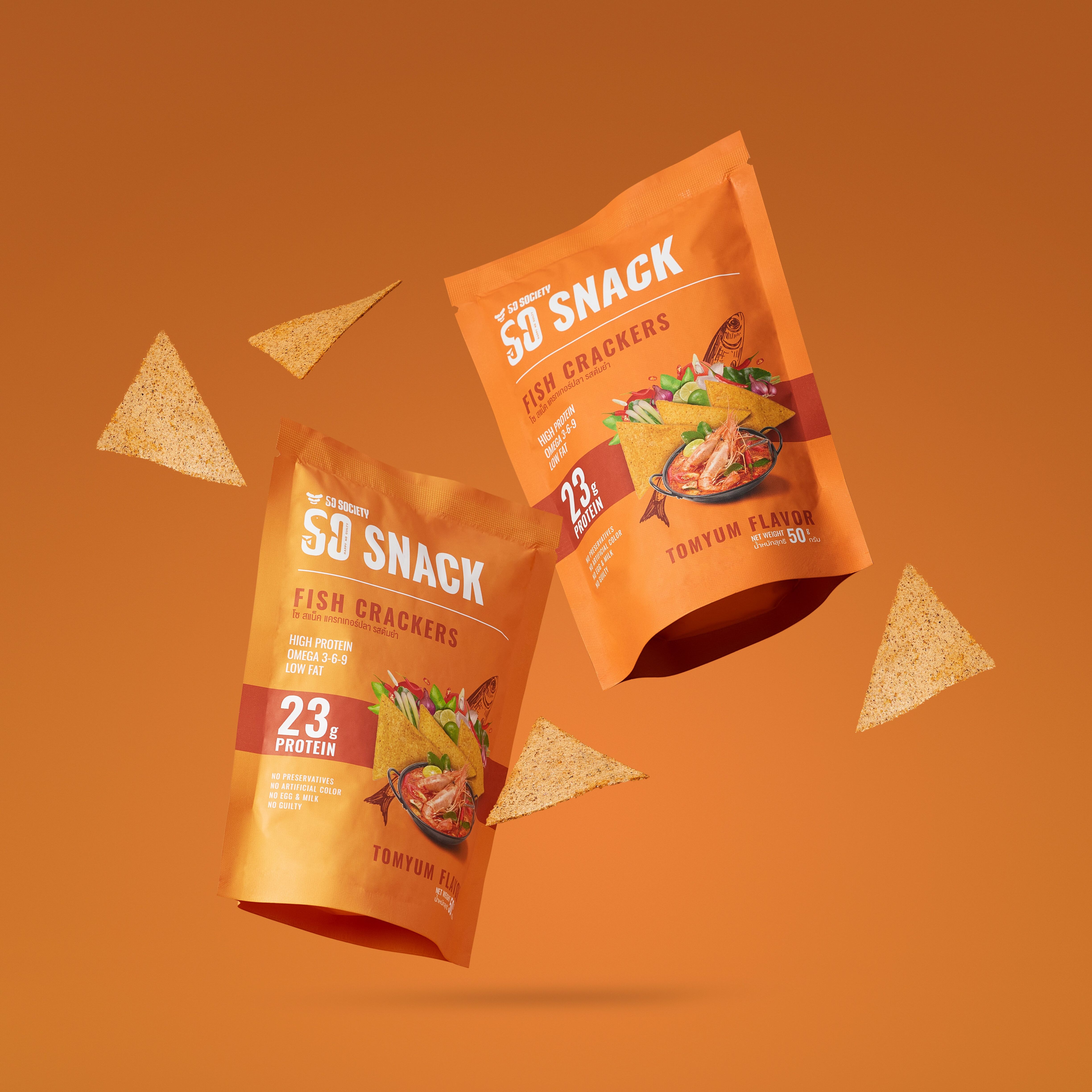 SO SNACK แครกเกอร์ปลา รสต้มยำ (โปรตีน 23 กรัม) | Lazada.co.th