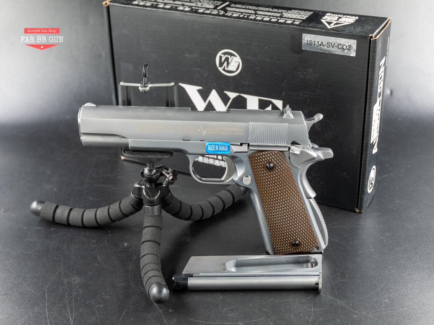 ของเล่น บีบีกัน WE M1911 Marking 70s สีเงิน ระบบCo2 - FAR BB GUN - ThaiPick