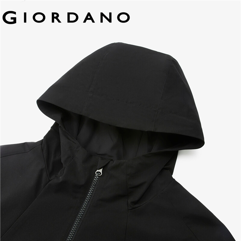 GIORDANO Men Jackets Windproof Plain Color Long Sleeve Simple ...