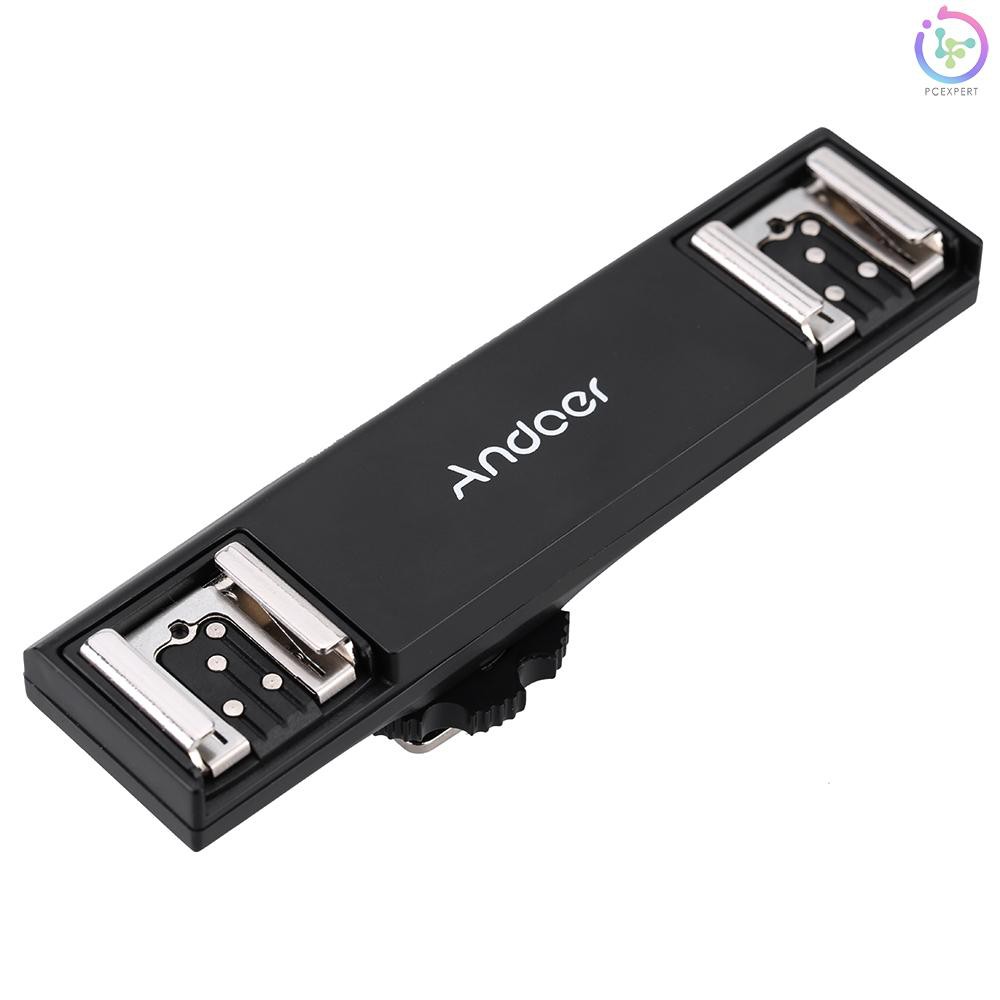 PCERAndoer Dual Hot Shoe Flash Speedlite Bracket Splitter for Nikon ...