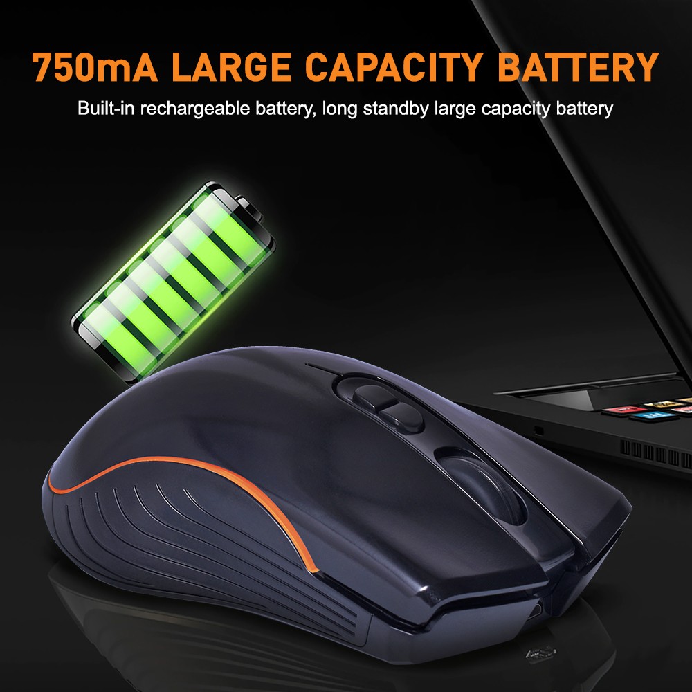 เมาส์ไร้สายมีไฟ7สี OKER M257 แบบชาร์จได้ในตัว มี 7 ปุ่ม ความเร็ว 3 ...