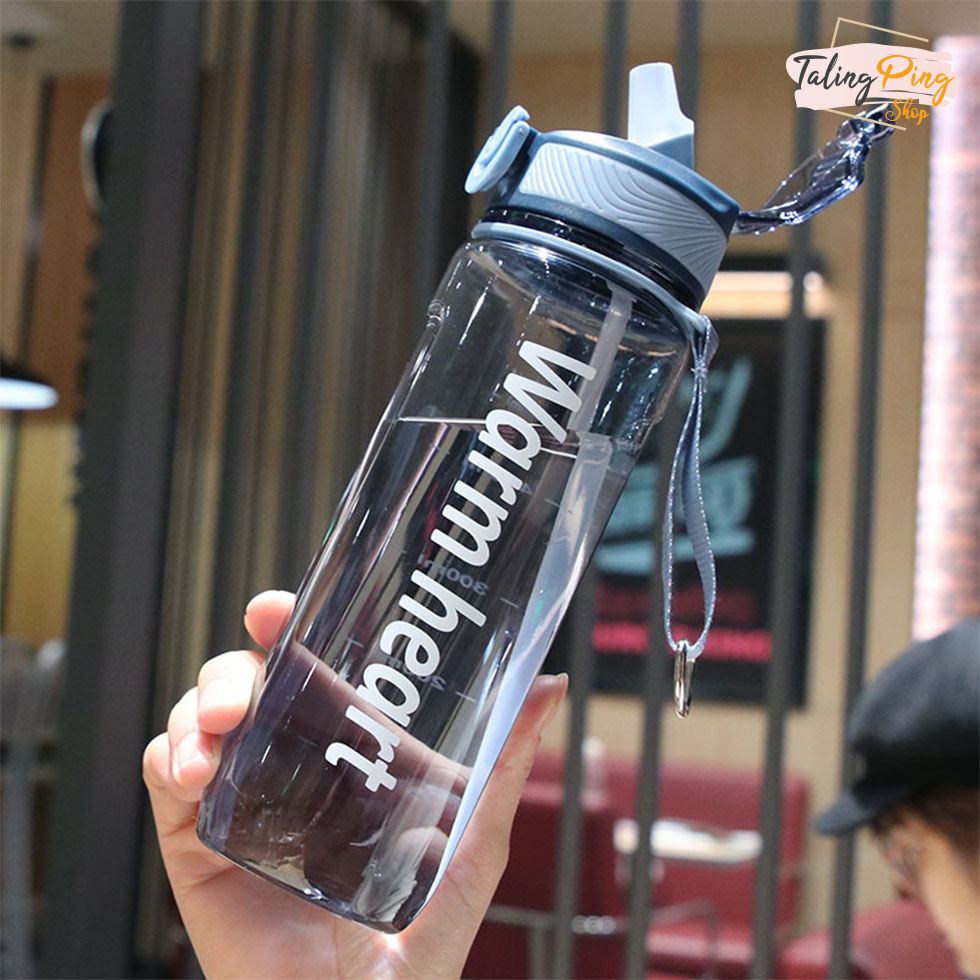 [BZ17] กระติกน้ำ กระบอกน้ำพลาสติก ขวดพลาสติก ขนาด 800ml แบบพกพา มีสายคล้องแขนพกพาสะดวก ตกไม่แตก ...