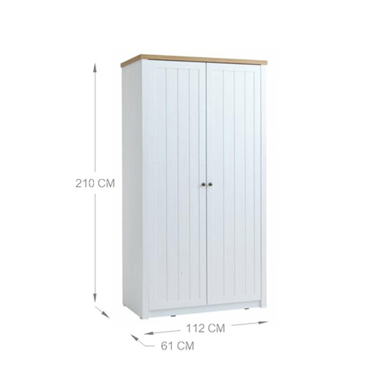 JYSK ตู้เสื้อผ้า MARKSKEL 112x210 ขาว/โอ๊ค - JYSK - ThaiPick