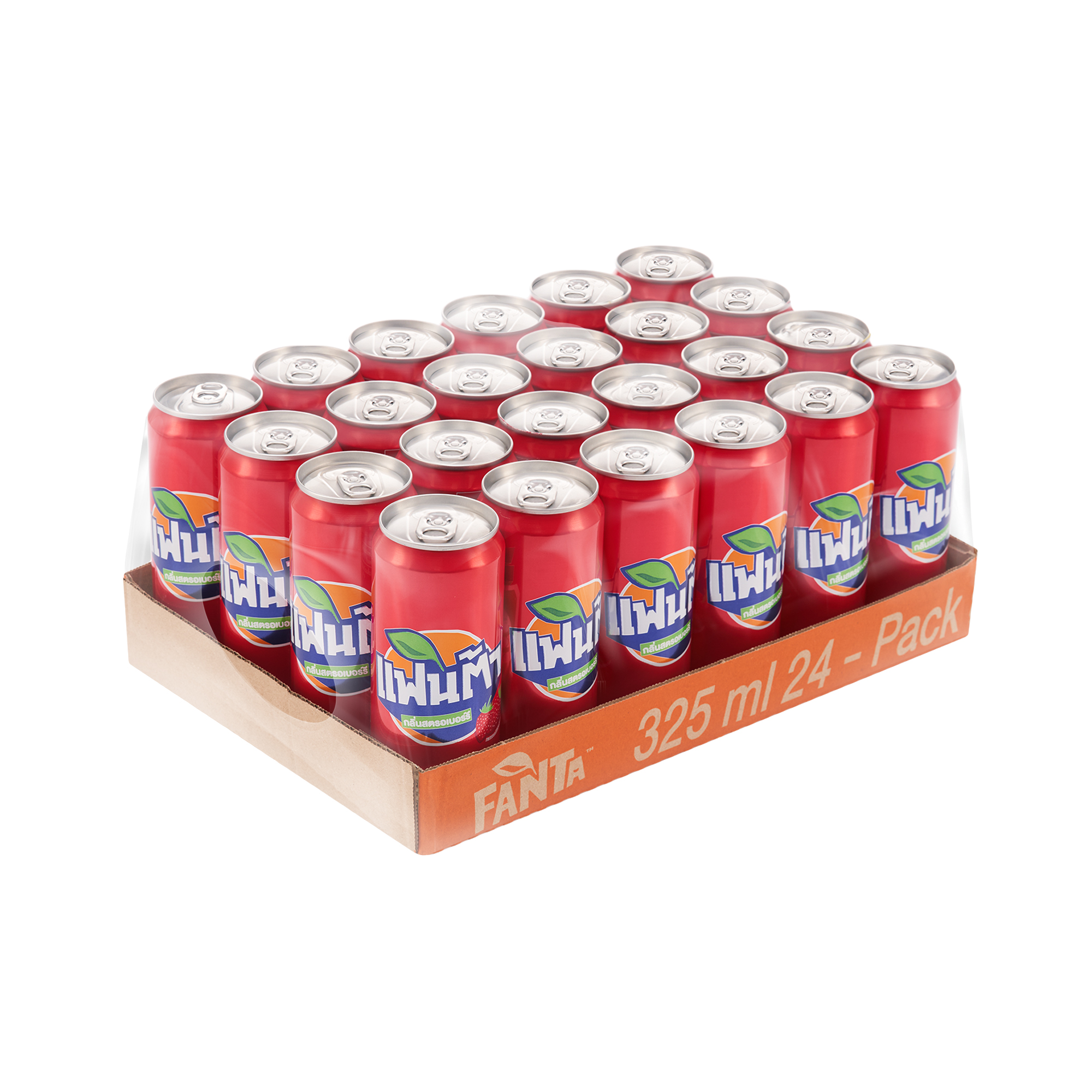 แฟนต้า น้ำอัดลม น้ำแดง 325 มล. 24 กระป๋อง Fanta Soft Drink Strawberry ...