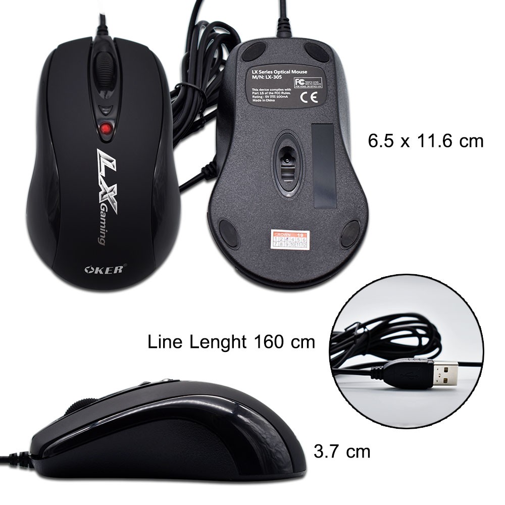 เมาส์เกมมิ่งส์ เมาส์ราคาถูก Oker LX-305 Gaming-Grade Optical Usb Mouse ...