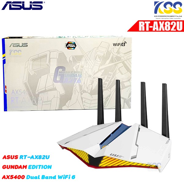ASUS RT-AX82U GUNDAM EDITION AX5400 Dual Band WiFi 6 Gaming Router | Lazada.co.th