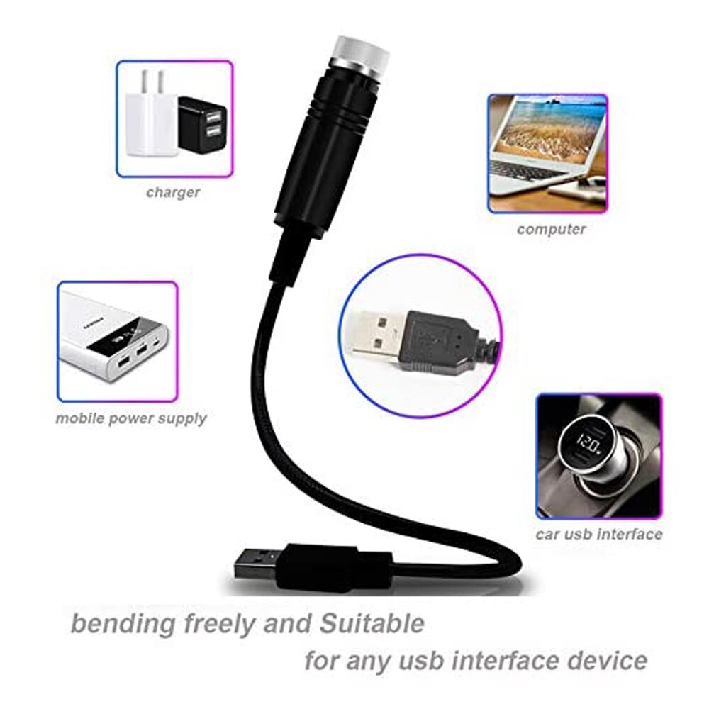 USB Star Projector Night Light Romantic Starry Sky Projector Car Light ...