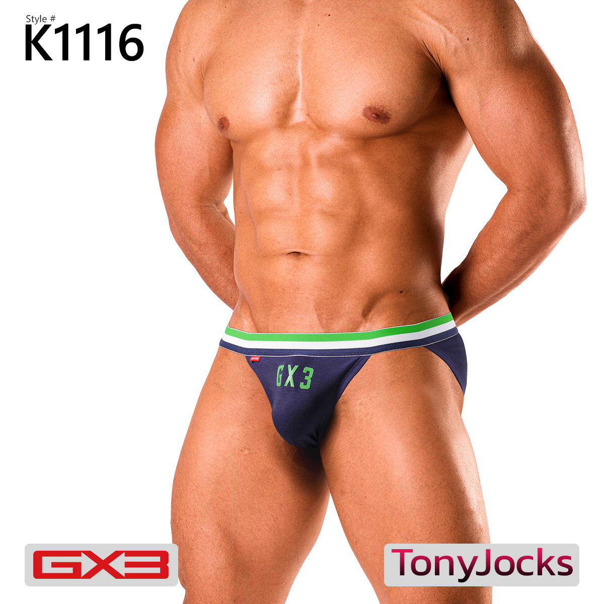 กางเกงในชาย GX3 Underwear COTTONPLUS Athletic BikiniBrief - Navy Blue By TonyJocks กางเกงชั้นใน ...