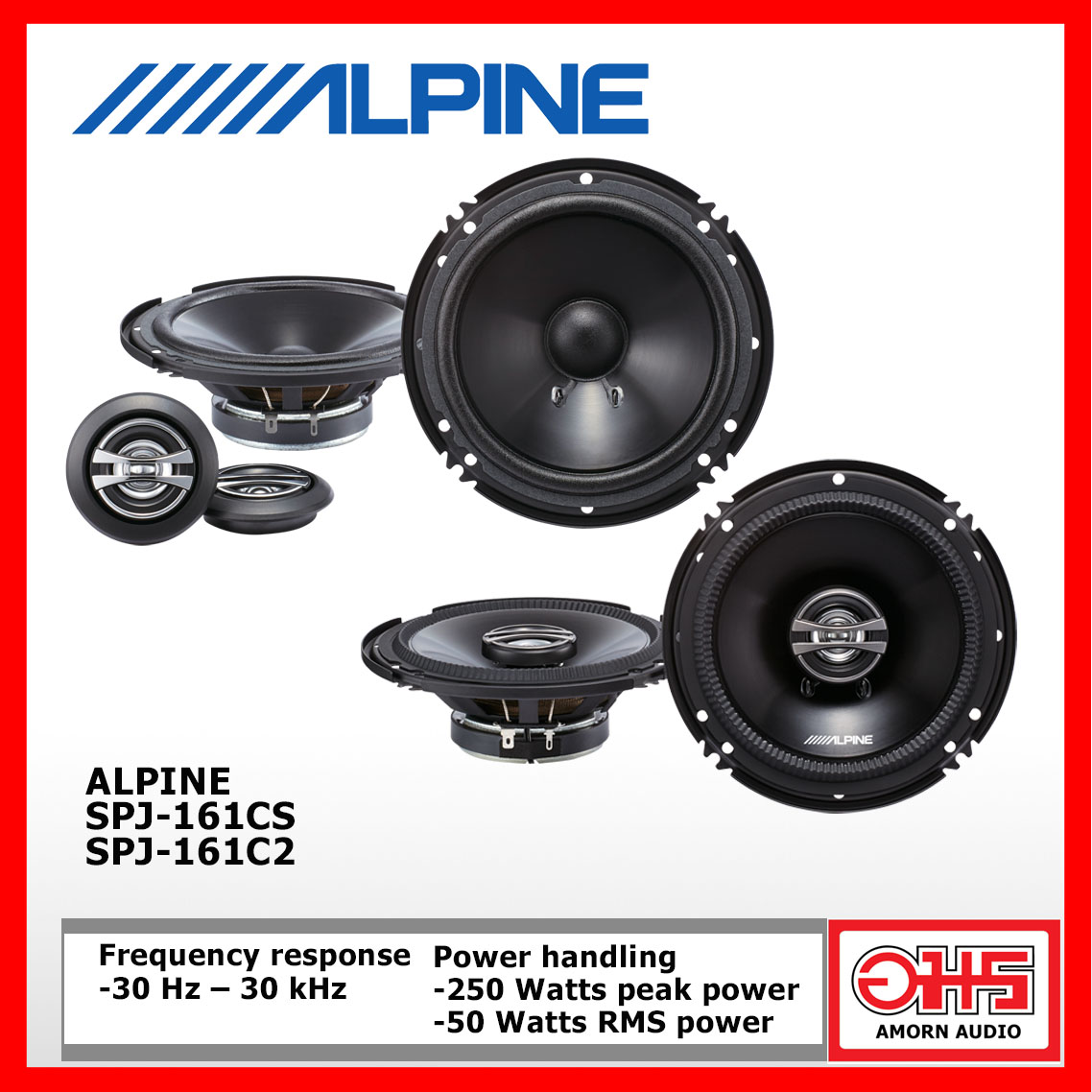 ALPINE SPJ-161CS +ALPINE SPJ-161C2 ลำโพงรถยนต์ 6.5" COMPONENT 2-WAY ...