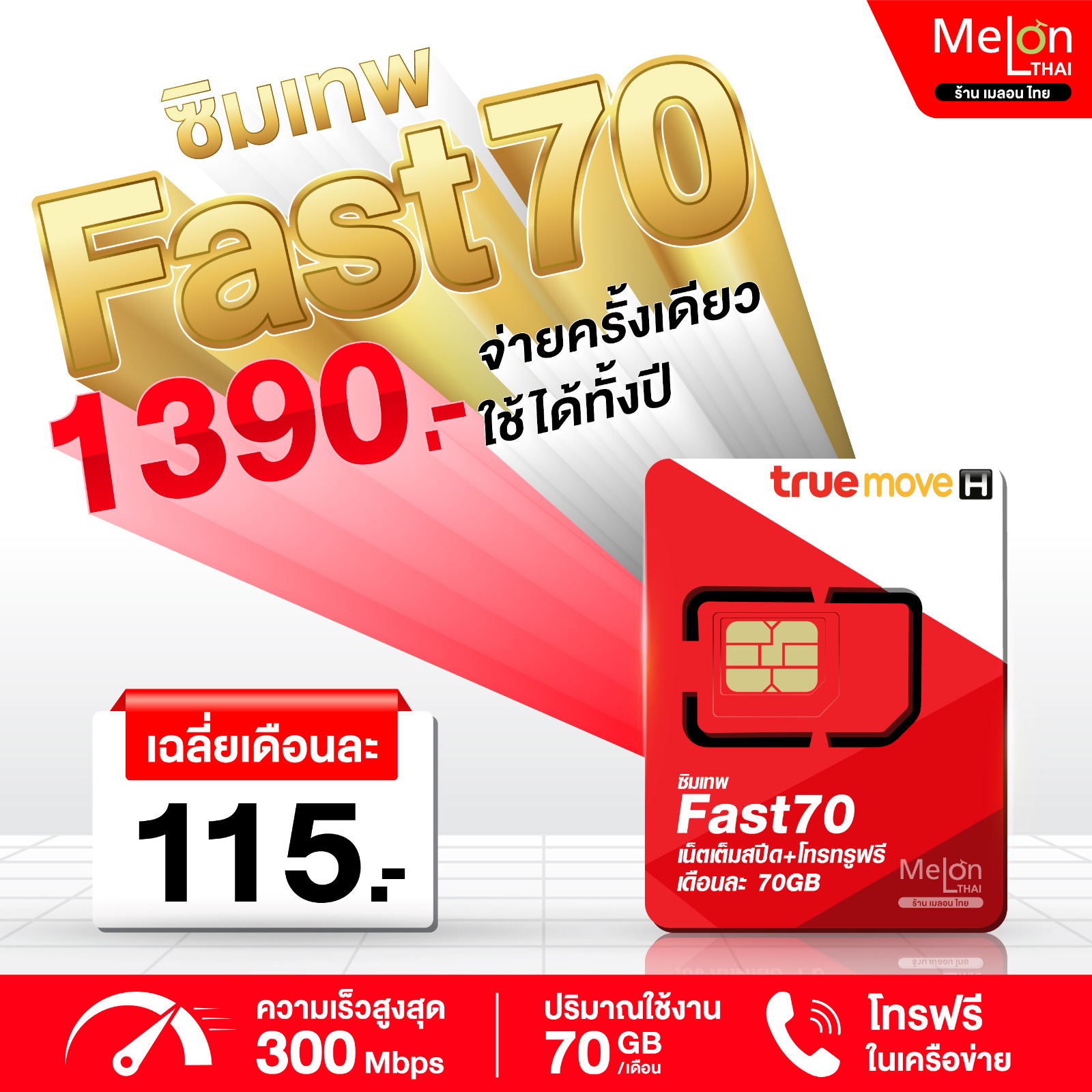 [ Sim True ] ซิมเทพ ทรู Fast 70GB ซิมเทพ ซิมเน็ต ไม่อั้น ซิมทรู ความ ...
