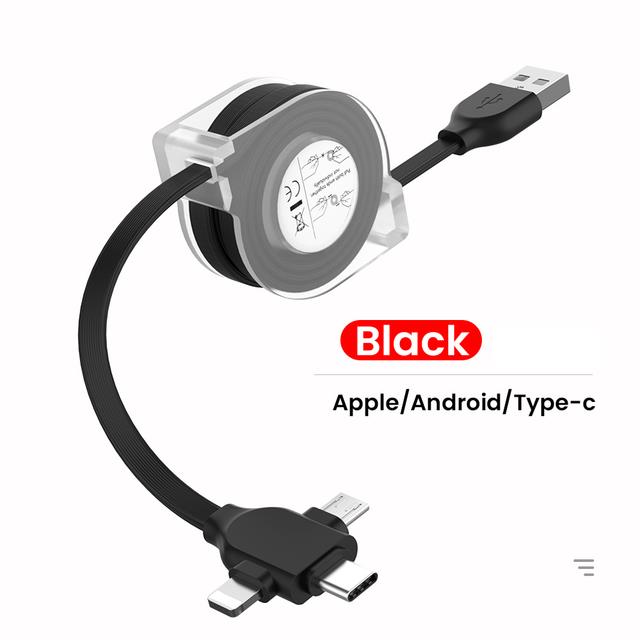 1/2m 3 In 1 USB Charge Cable 8 Pin/Micro USB/Type C Kable Portable ...