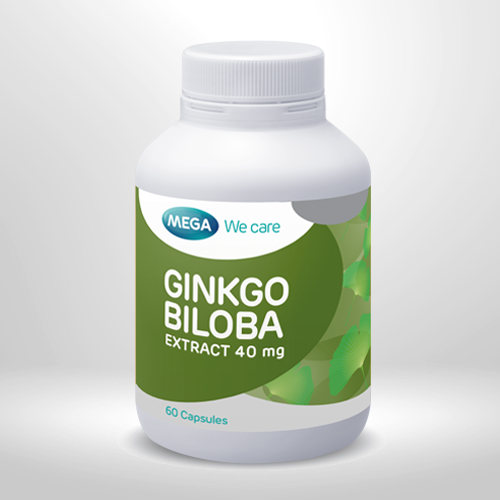 Mega We care Ginkgo Biloba Extract 40 mg. 60 Capsules เมก้า วี แคร์ ...