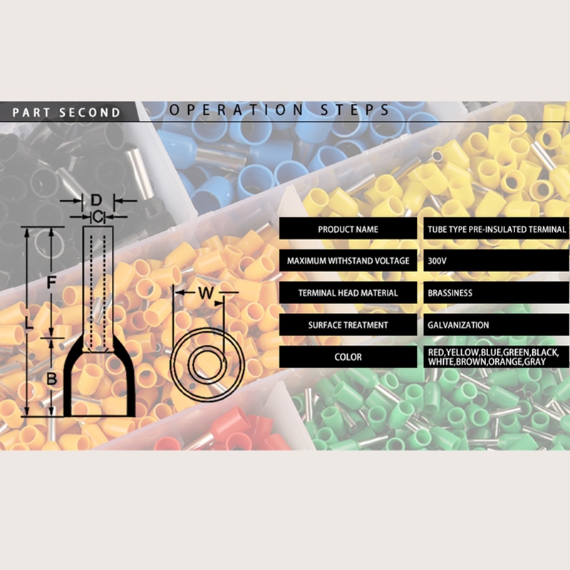 Boxed Ve Series Insulated Terminal Block Cord End Crimping Sleeve ...