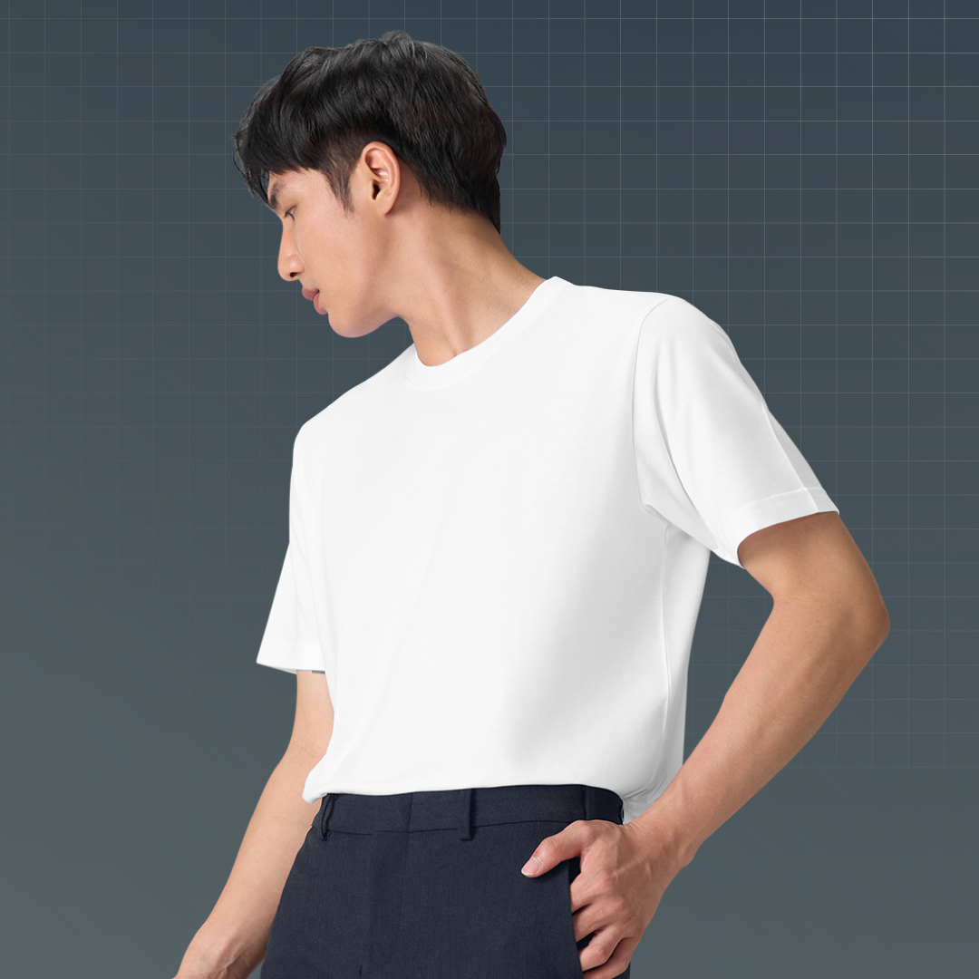 GQ Smart T-Shirt เสื้อยืดสมาร์ททีเชิ้ต ผ้าสะท้อนน้ำ สีขาว | Lazada.co.th