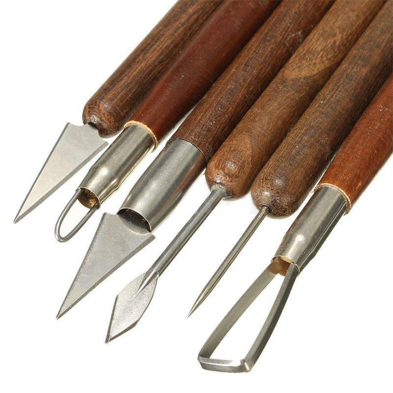 Pottery Tools Wood Handle Pottery Set Clay Sculpting Set Wax Carving ...